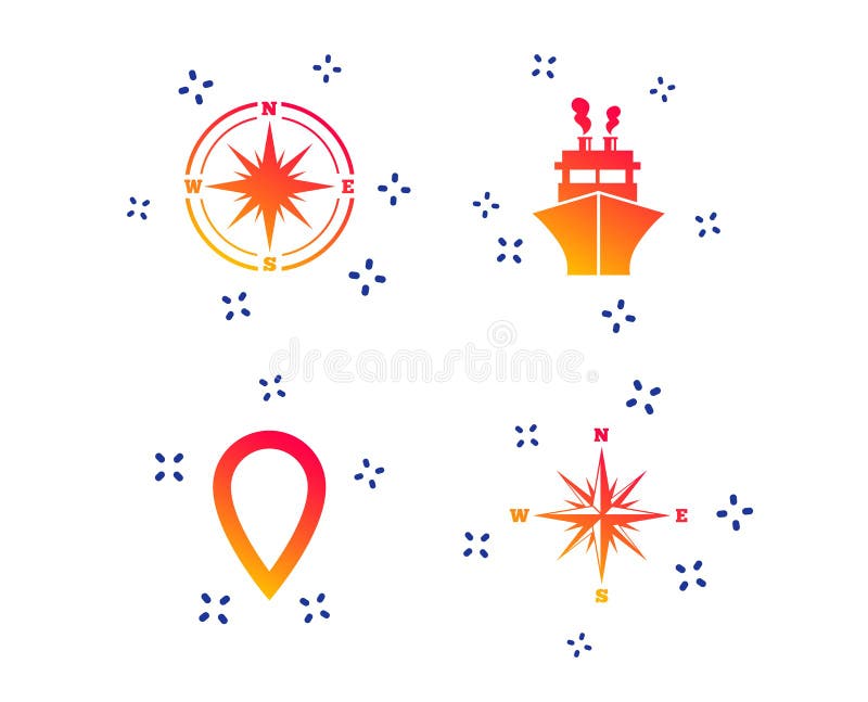Windrose Navigation Compass, Shipping Delivery. Vector Stock Vector ...