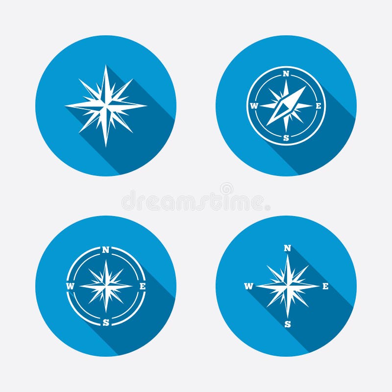 Windrose Navigation Icons. Compass Symbols Stock Vector - Illustration ...