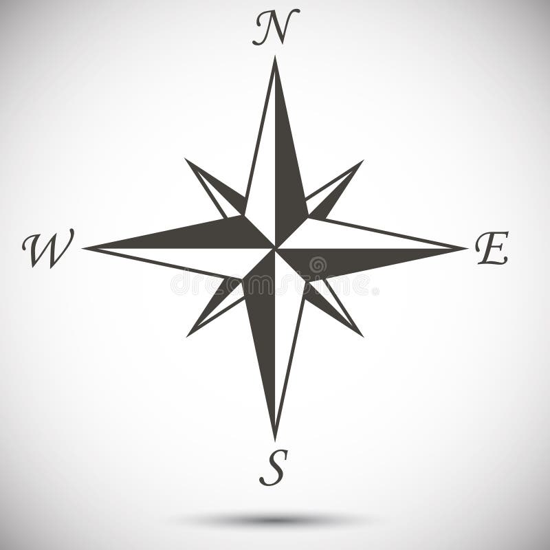 Wind Rose Icon Isolated on Transparent Background. Compass Icon for ...