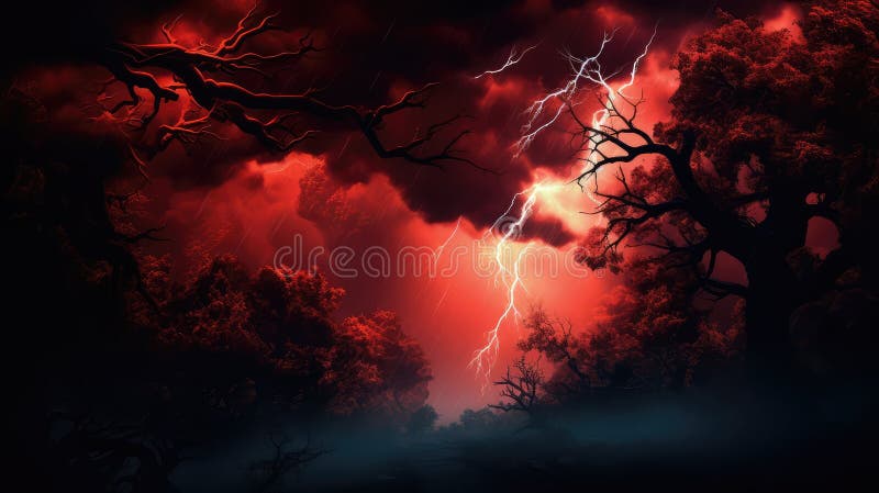 Winds red storm stock illustration. Illustration of phenomenon - 368361045