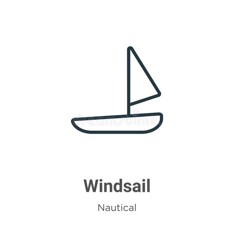 Outline Windsail Vector Icon. Isolated Black Simple Line Element ...