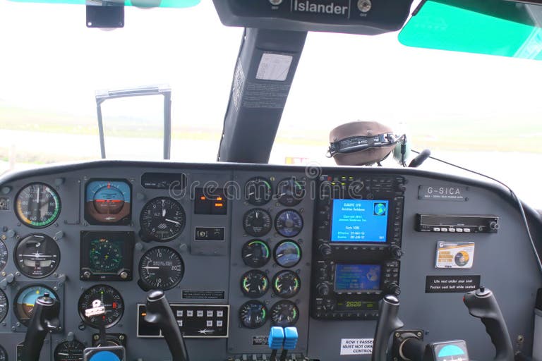 Windscreen and Control Panel in Airplane Editorial Stock Image - Image ...