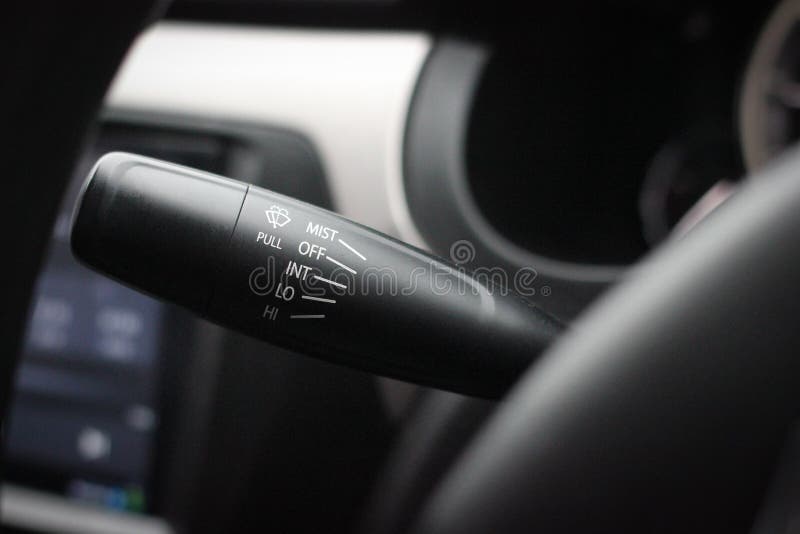 Windscreen Wiper Control Switch in Car. Wipers Control. Modern Car ...