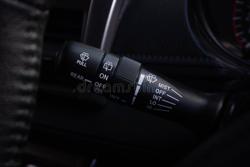 Windscreen Wiper Control Switch in Car. Wipers Control. Modern Car ...
