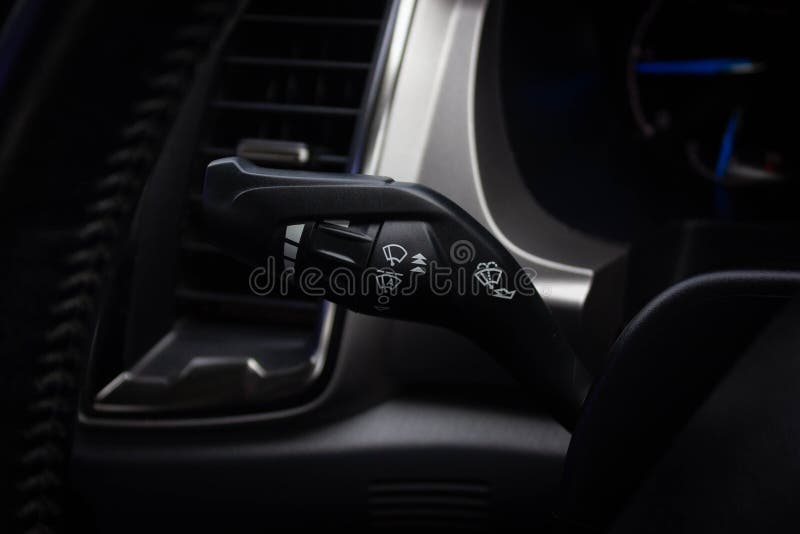 Windscreen Wiper Control Switch in Car. Wipers Control. Modern Car ...