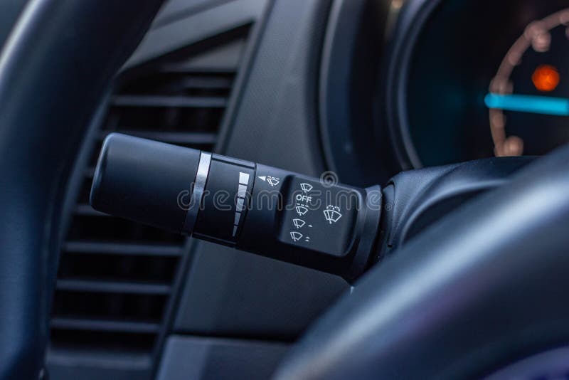 Windscreen Wiper Control Switch in Car. Wipers Control. Modern Car ...