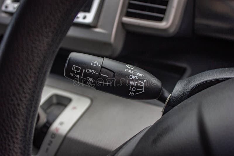 Windscreen Wiper Control Switch in Car. Wipers Control. Modern Car ...