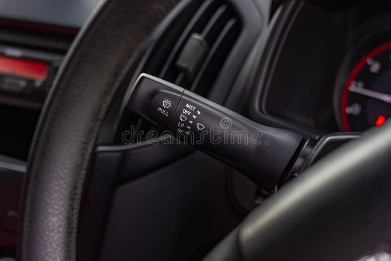 Windscreen Wiper Control Switch in Car. Wipers Control. Modern Car ...