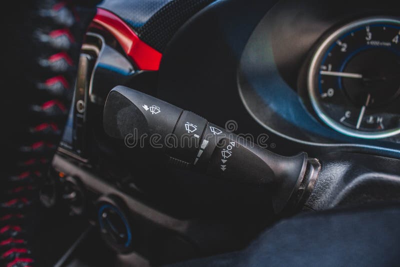 Windscreen Wiper Control Switch in Car. Wipers Control. Modern Car ...