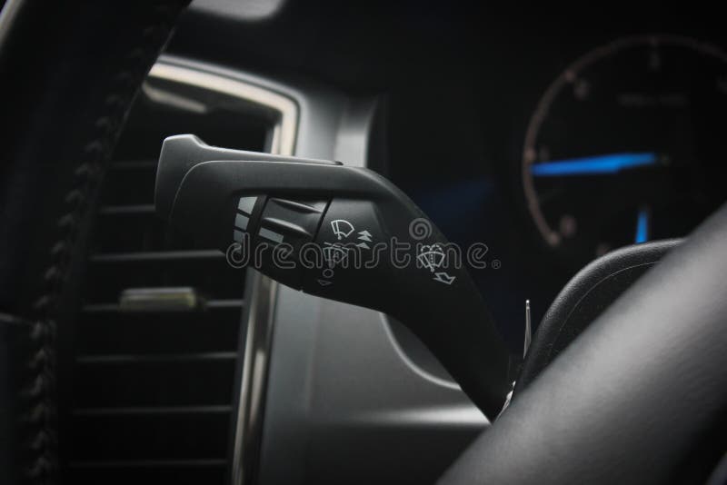 Windscreen Wiper Control Switch in Car. Wipers Control. Modern Car ...