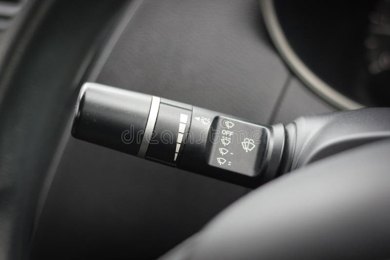 Windscreen Wiper Control Switch in Car. Wipers Control. Modern Car ...