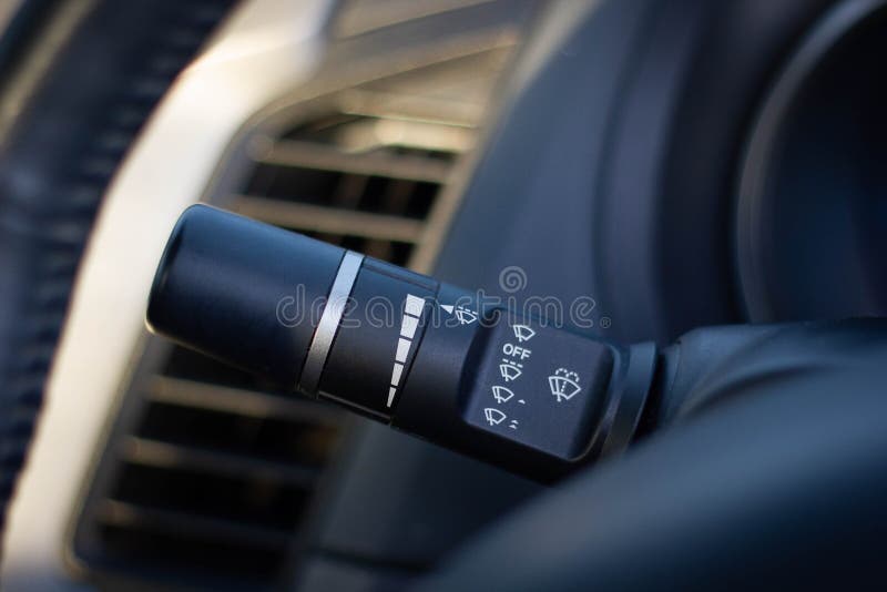 Windscreen Wiper Control Switch in Car. Wipers Control. Modern Car ...