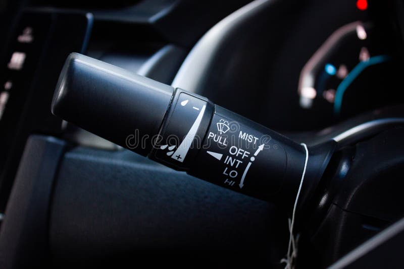 Windscreen Wiper Control Switch in Car. Wipers Control. Modern Car ...
