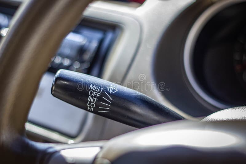 Windscreen Wiper Control Switch in Car. Wipers Control. Modern Car ...
