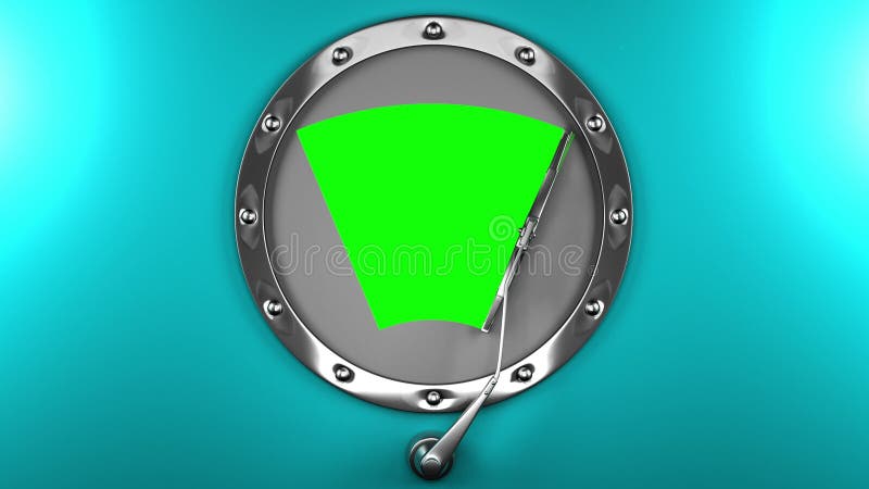 Windscreen Wiper on Porthole 4K, Green Screen, Seamless Loop. Stock ...