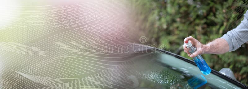 Windshield Cleaning Panoramic Banner Stock Image - Image of dirty ...