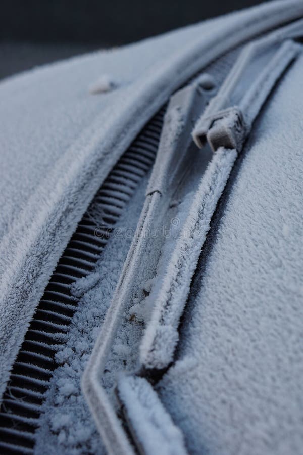 Frost-covered Windshield and Wipers, January 2025, UK Stock Photo ...