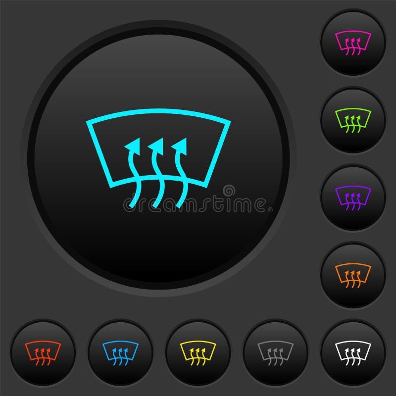 Windshield Defrost Dark Push Buttons with Color Icons Stock Vector ...