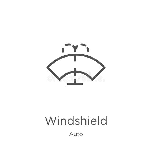Windshield Icon Vector from Auto Collection. Thin Line Windshield ...