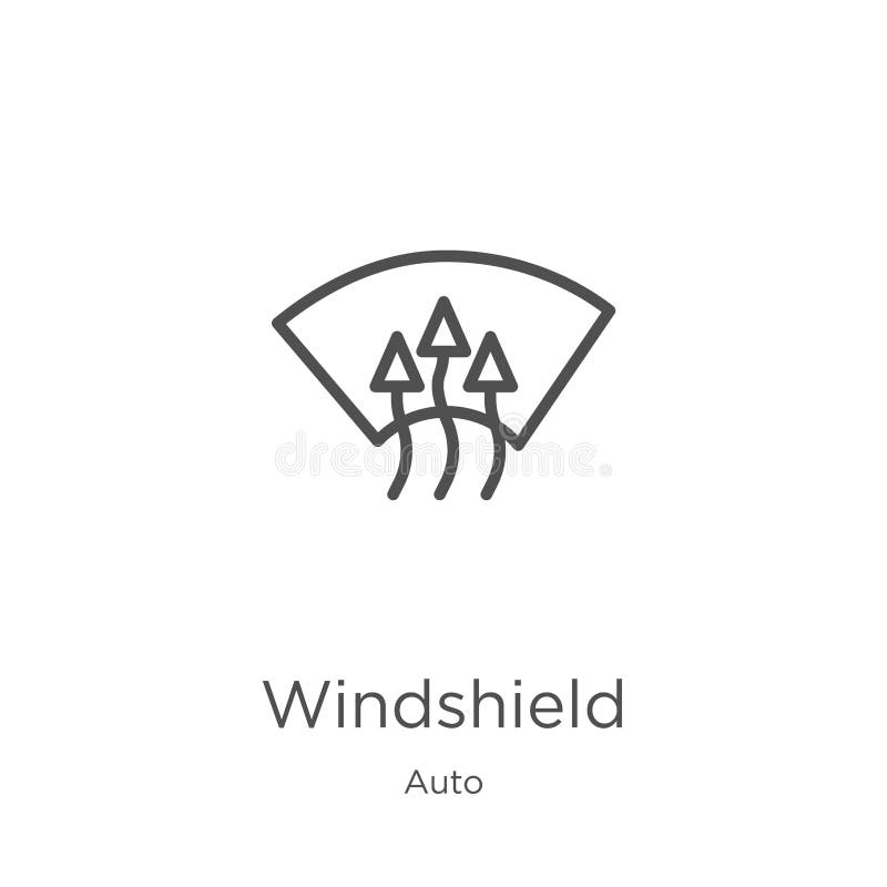Windshield Icon Vector from Auto Collection. Thin Line Windshield ...