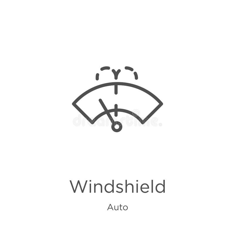 Windshield Icon Vector from Auto Collection. Thin Line Windshield ...