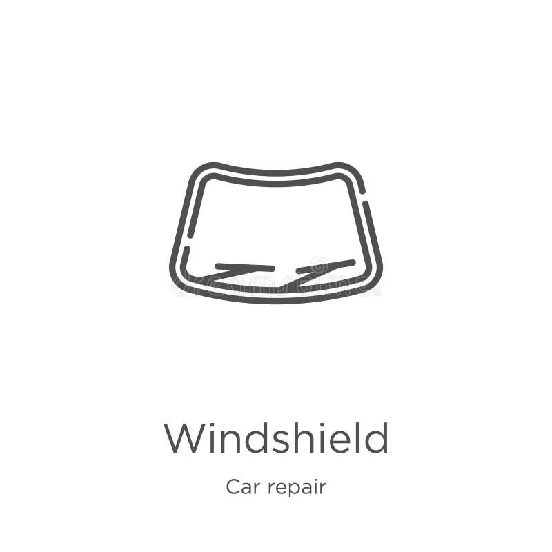 Windshield Icon Vector from Car Repair Collection. Thin Line Windshield ...