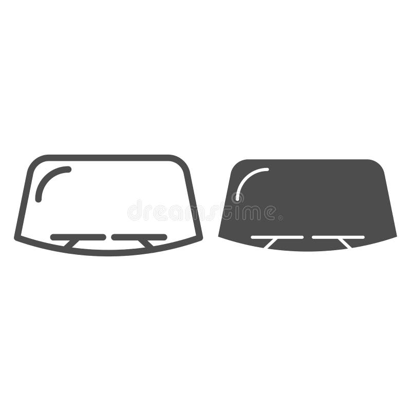 Windshield Line And Glyph Icon. Car Window Vector Illustration Isolated ...