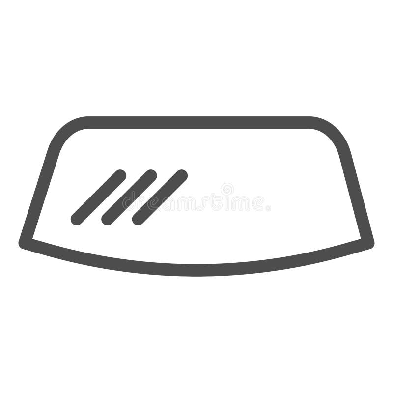 Car Windscreen Vector Icon on White Background. Flat Vector Car ...