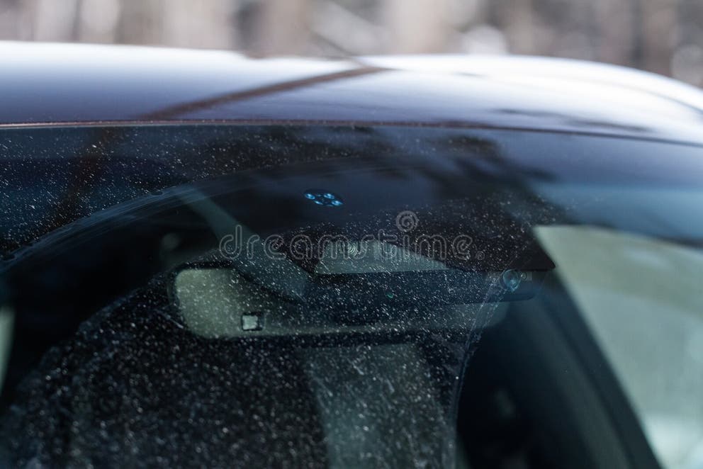 Windshield Rain and Light Sensors of Modern Car. Stock Image - Image of ...