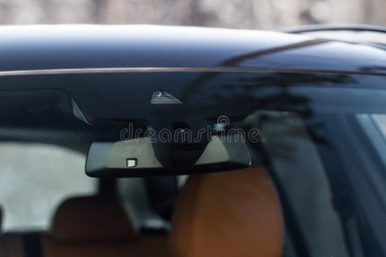 Windshield Rain and Light Sensors of Modern Car. Stock Photo - Image of ...