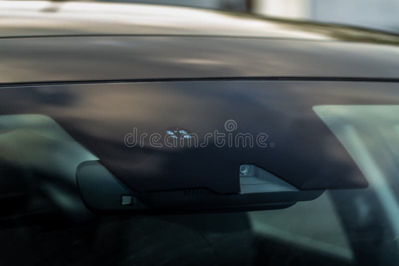 Windshield Rain and Light Sensors of Modern Car. Stock Photo - Image of ...