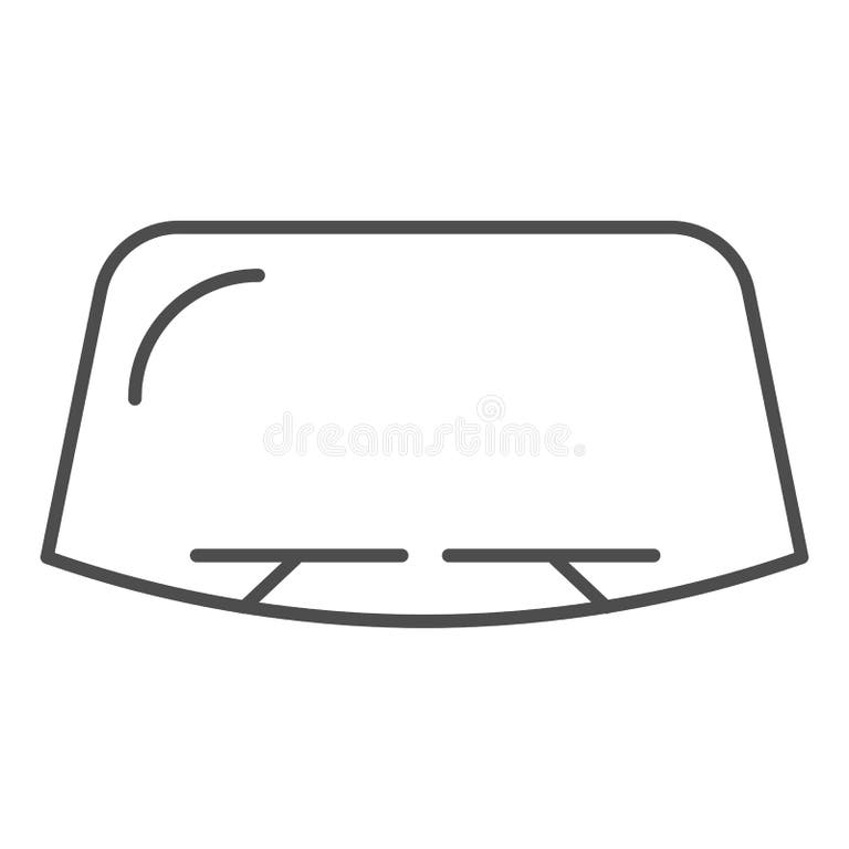 Windshield Thin Line Icon. Car Window Vector Illustration Isolated on ...