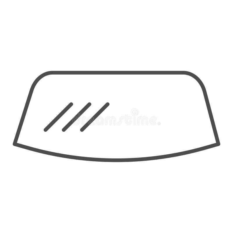 Windshield Thin Line Icon. Windscreen Vector Illustration Isolated on ...