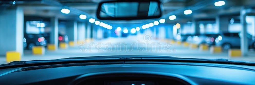 Windshield View with Security System Sticker in Elegant Underground ...