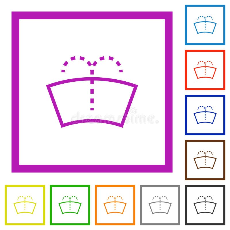 Windshield Washer Flat Framed Icons Stock Vector - Illustration of ...