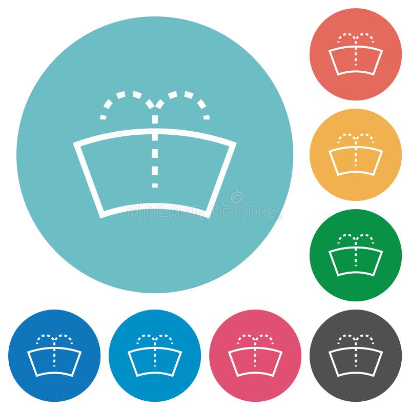 Windshield Washer Flat Round Icons Stock Vector - Illustration of flat ...