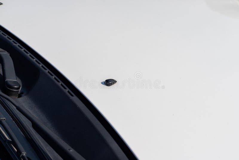 Windshield Washer Nozzle Over Car Bonnet Closeup Stock Photo - Image of ...