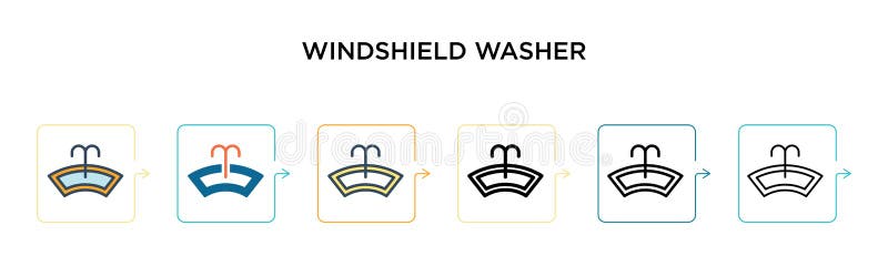 Windshield Washer Vector Icon in 6 Different Modern Styles. Black, Two ...