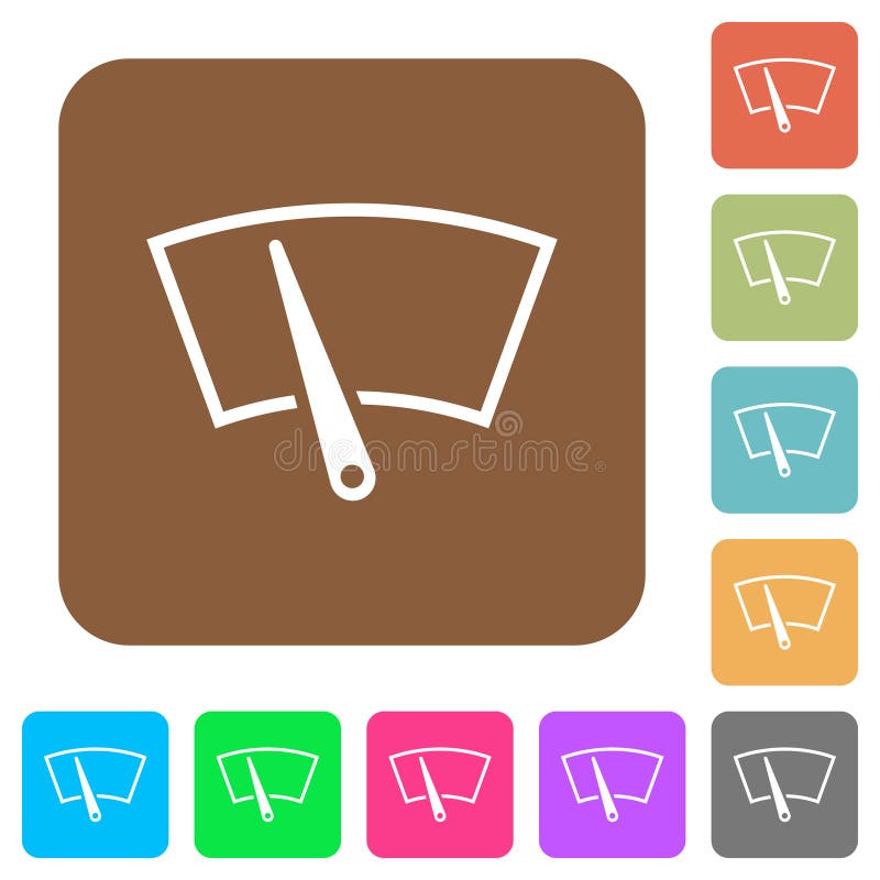 Windshield Wiper Rounded Square Flat Icons Stock Vector - Illustration ...