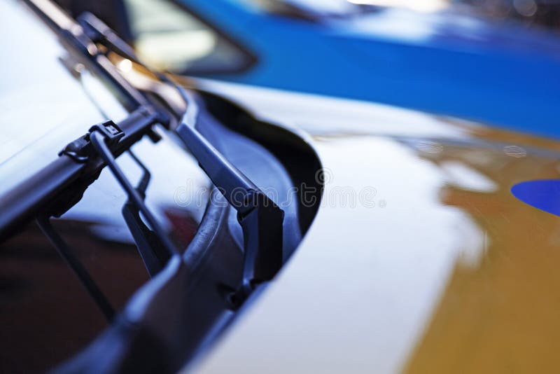 Windshield Wiper on the Front Window of a Car Stock Image - Image of ...