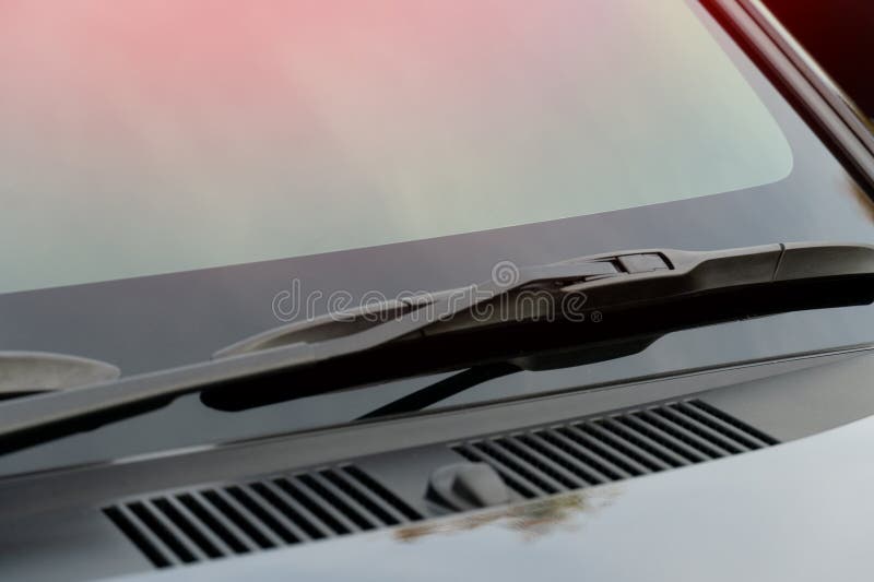 Windshield Wipers are Folded and Stored on the Windshield of the Car ...