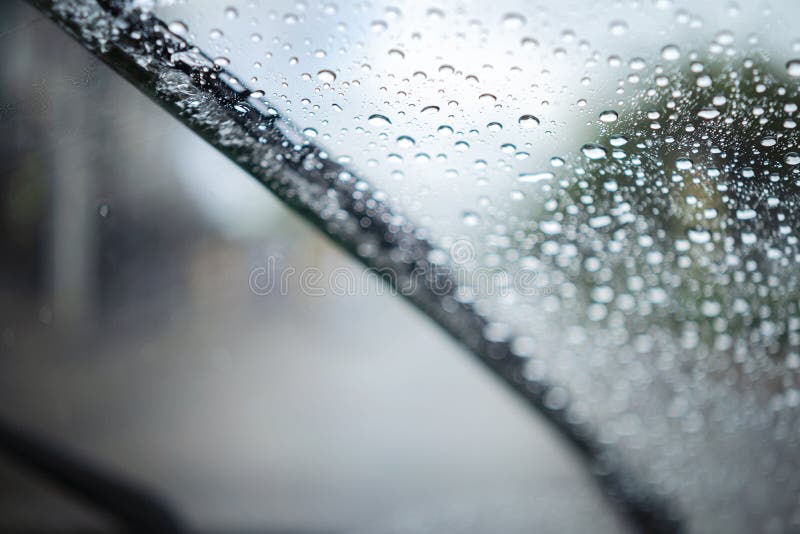 Windshield Wipers from Inside of Car Stock Photo - Image of mirror ...