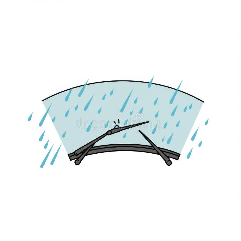Windshield Wipers in the Rain: a Simple Illustration Stock Illustration ...
