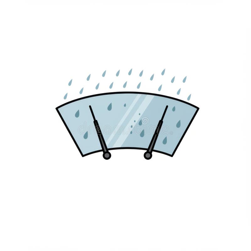 Windshield Wipers in the Rain: a Simple Illustration Stock Illustration ...