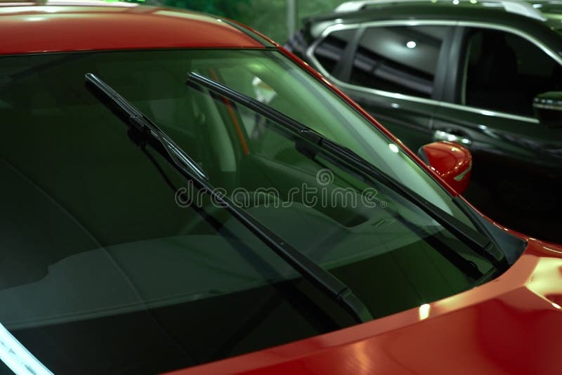 Car Windshield Wipers with Red Color Word Cloud Stock Image - Image of ...