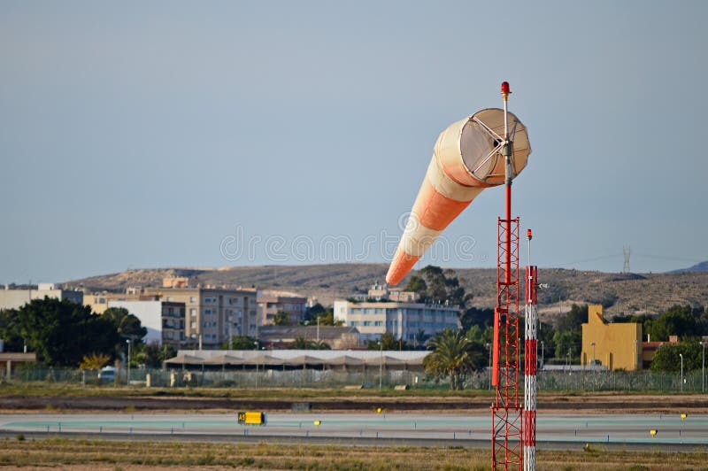 Airport Windsock for Aircraft and Planes Flying or Landing Stock Image ...