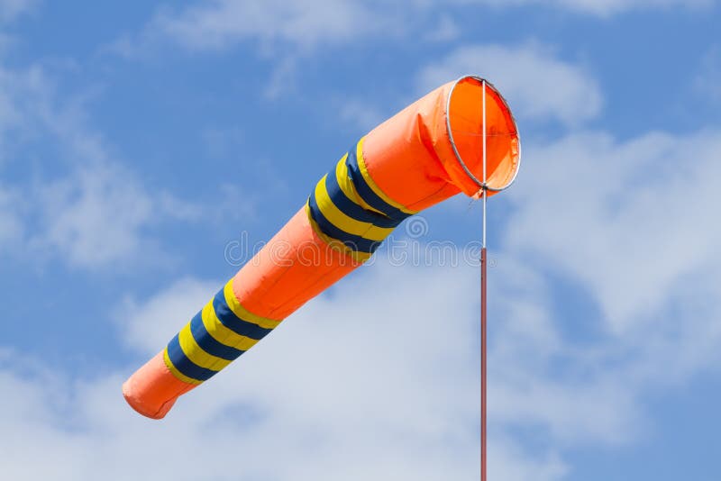 Windsock on the blue sky stock image. Image of meter - 80735293