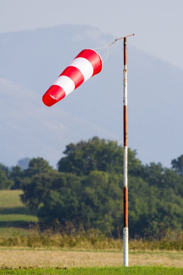 Windsock In Green Field Background And Grass Stock Image - Image of ...
