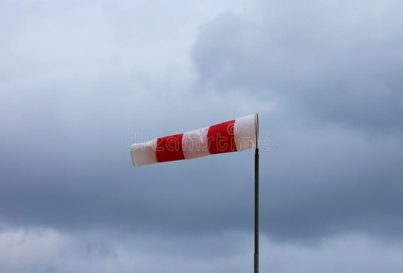 Windsock Indicator for Wind. Windsock in Red and White Stripes ...