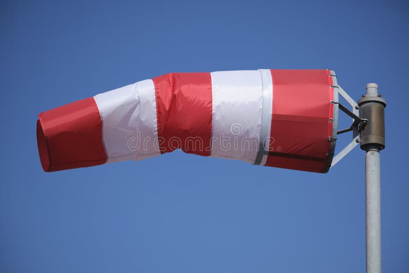 Windsock Indicator of Wind on Runway Airport. Wind Cone Indicating Wind ...